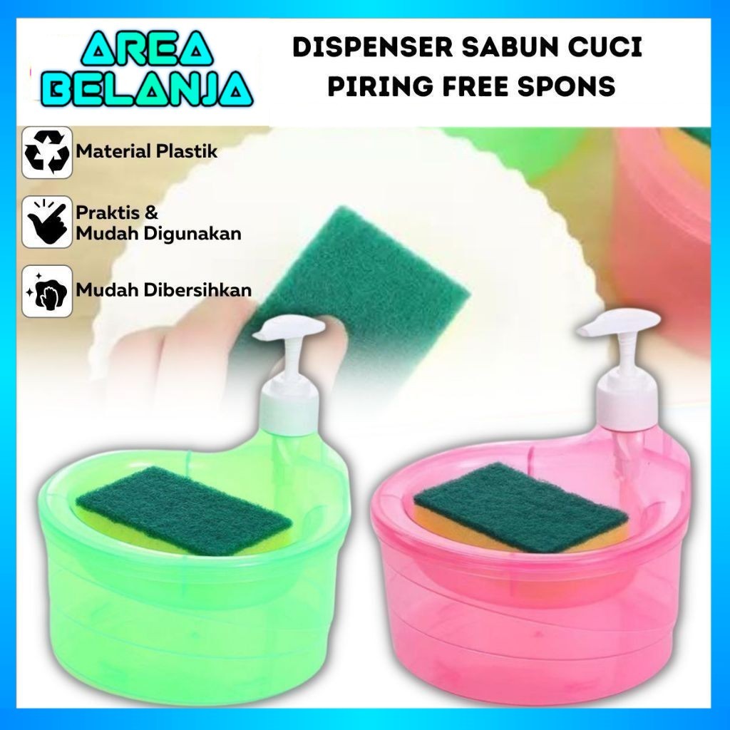 Jual Tempat Sabun Cuci Piring Viral 1000ml + Spons / Wadah Sunlight ...
