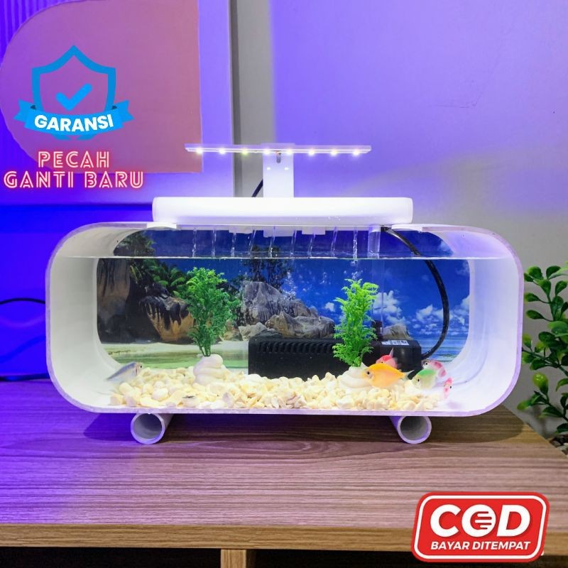 Jual AC53RP Aquarium Mini PVC Plus Pompa Filter dan Lampu Led ...