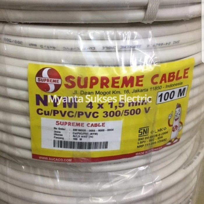 Jual Kabel Listrik Tunggal NYM 4x1,5mm SUPREME Roll 100m | Shopee Indonesia