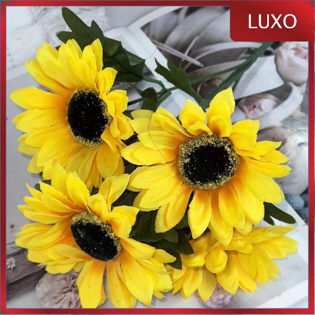 Jual LUXO - Bouquet bunga SUNFLOWER 5cbg Diameter 9cm Matahari Tangkai ...