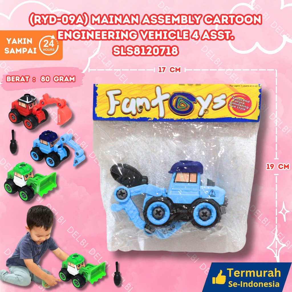 Jual Mainan Anak DIY Mobil Truk Model Kartun Rakit Konstruksi Bongkar ...