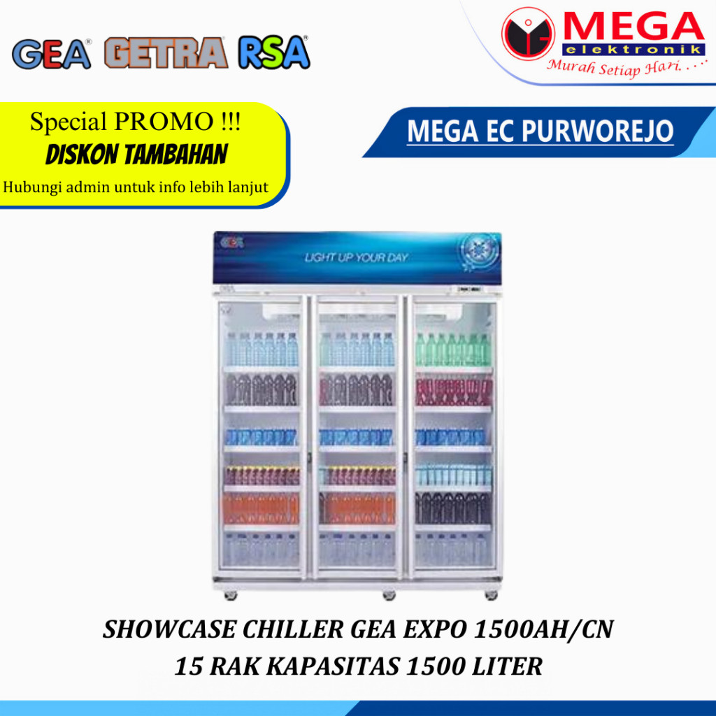 Jual SHOWCASE CHILLER GEA EXPO 1500AH/CN 15 RAK KAPASITAS 1500 LITER ...