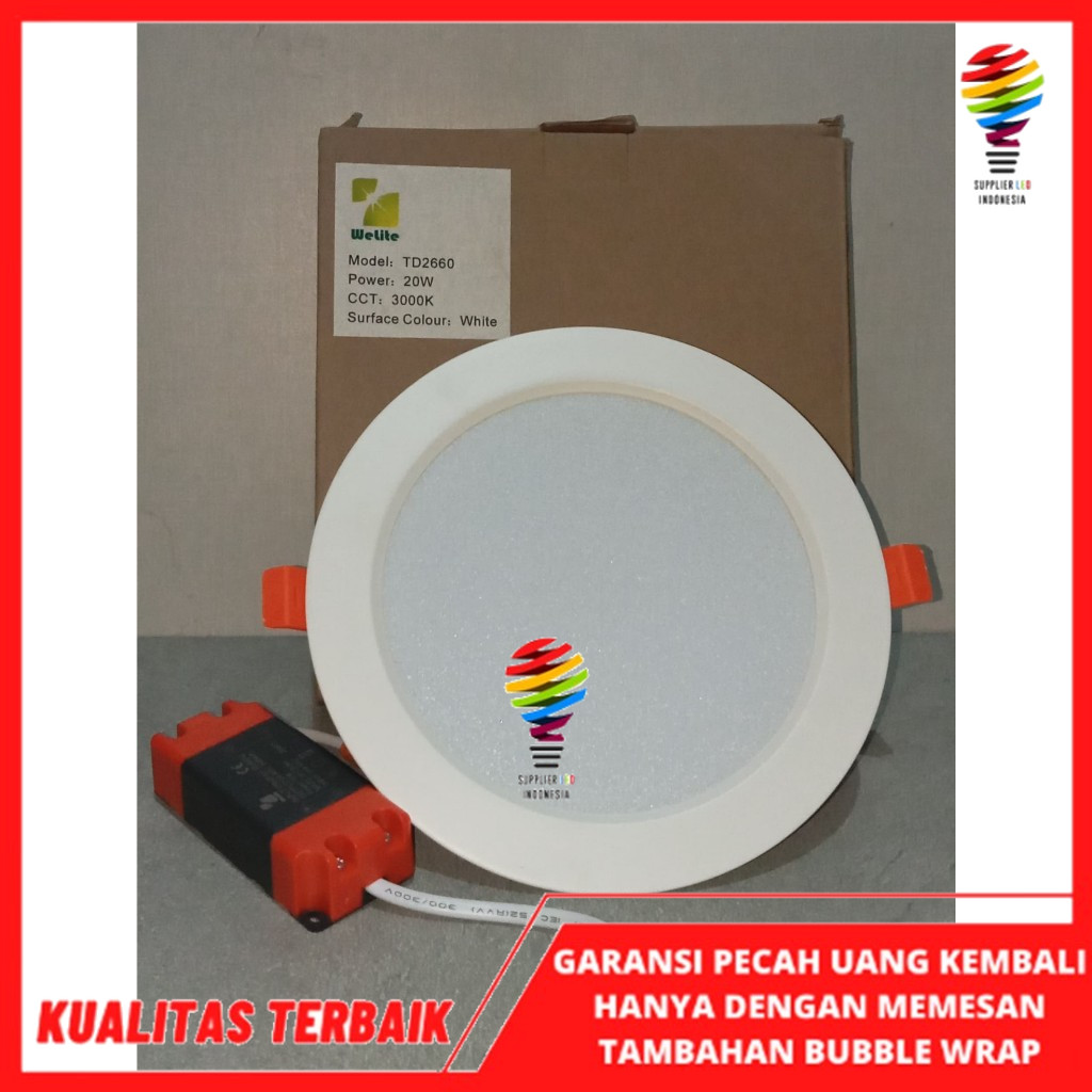 Jual Lampu Panel LED Downlight Slim Plafon 20 Watt - 3000K Warm White ...