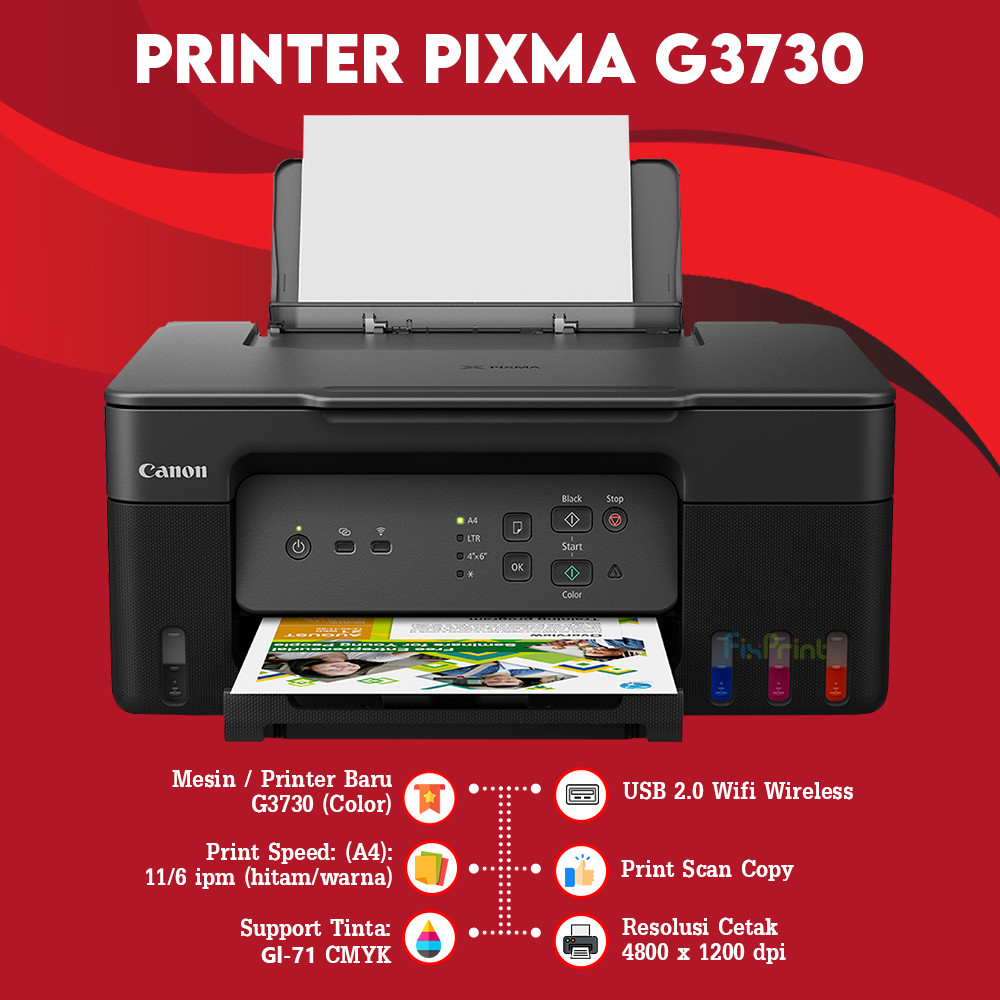 Jual Printer Canon Pixma G3730 Print Scan Copy WiFi G 3730 | Shopee ...