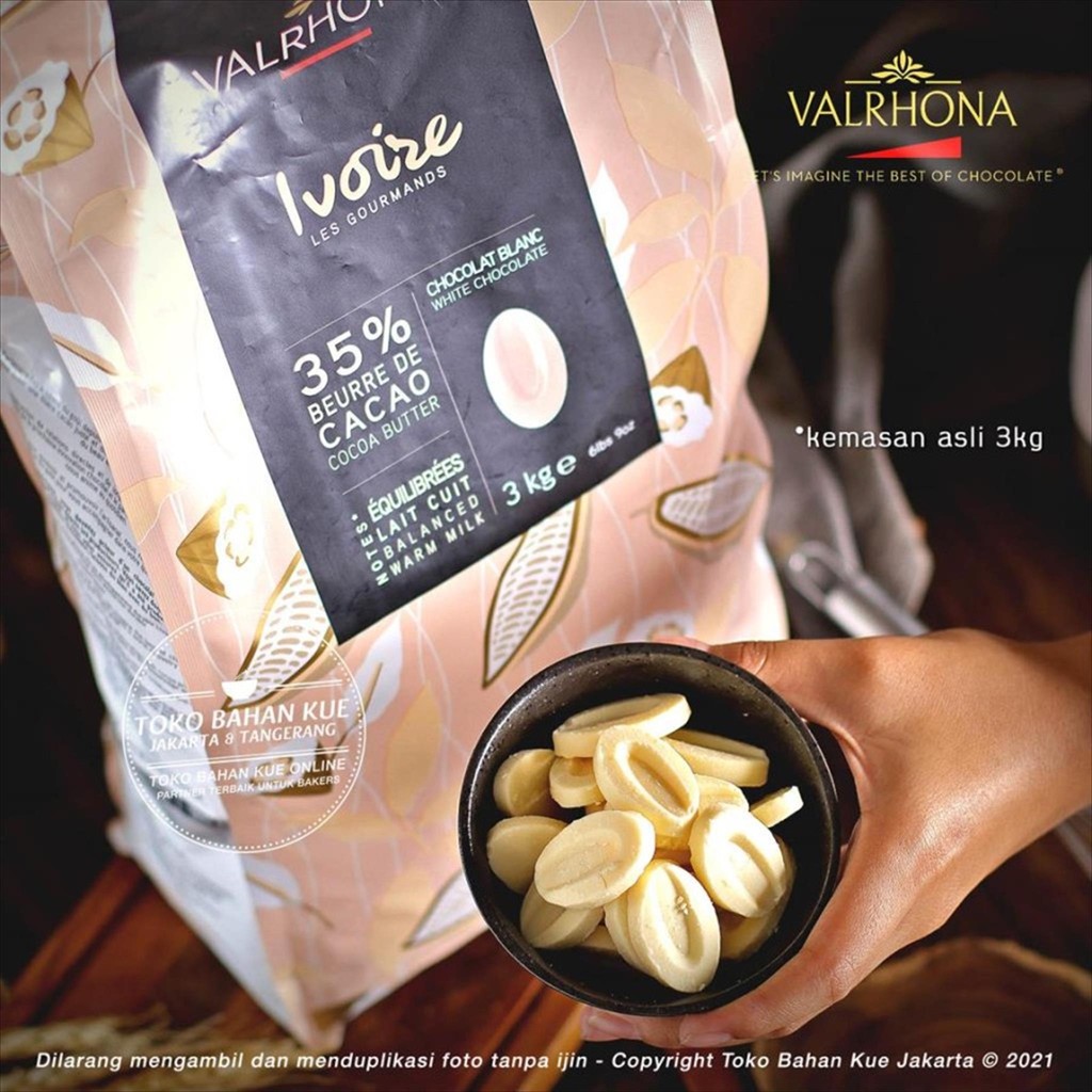 Jual Valrhona IVOIRE 35% White Chocolate 1kg Couverture Coklat Putih ...