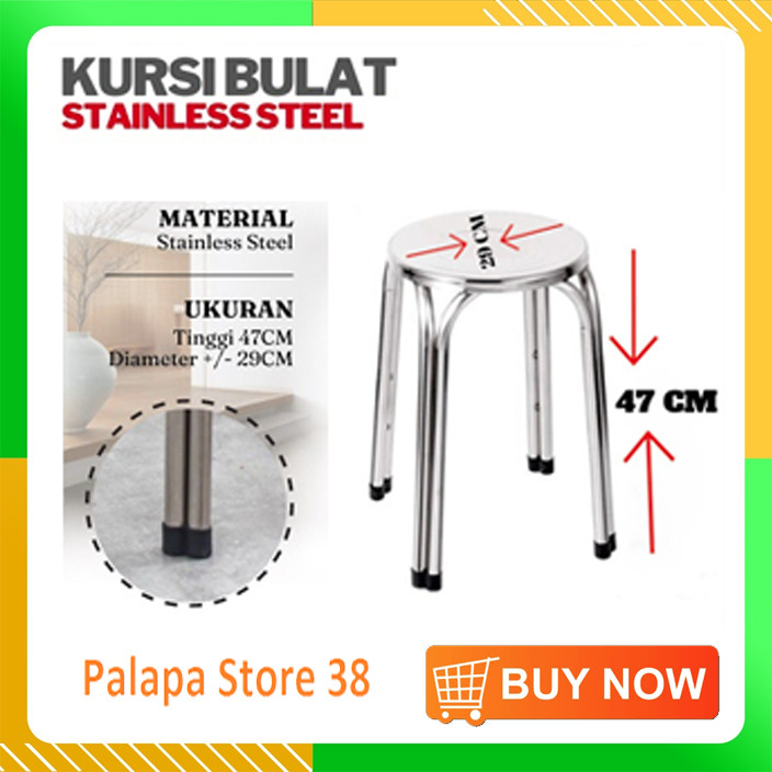 Jual Bangku / Kursi Bulat Stainless Steel Bangku Bakso Warung Kursi ...