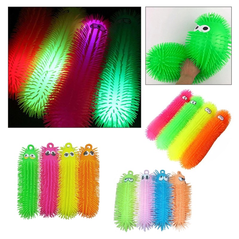 Jual Kids Novelty Colorful Flashing Glowing Light Stuff Caterpillars ...