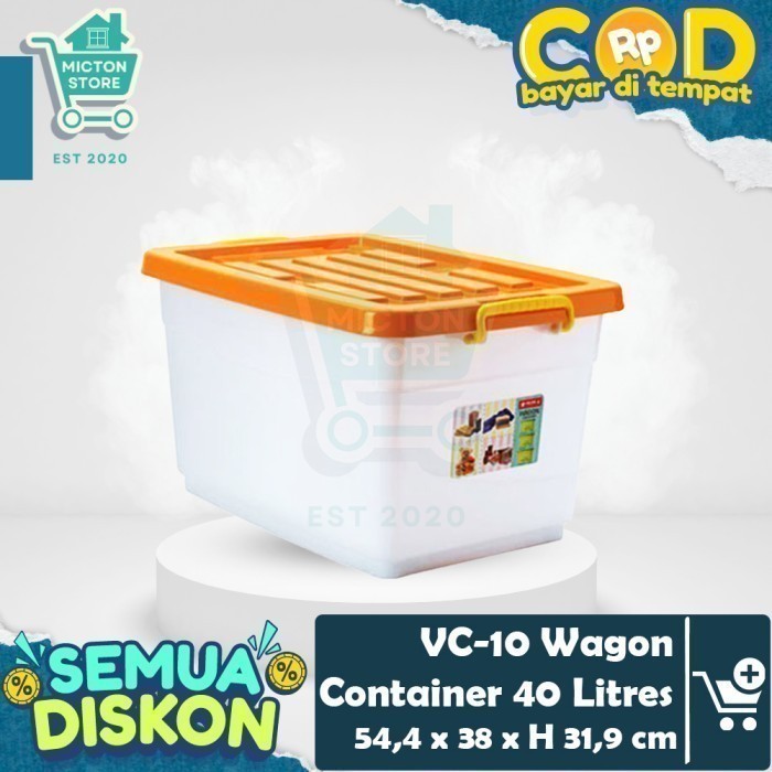 Jual BUNTON Lion Star VC-10 Wagon Container 40 Liter Kontainer Storage ...