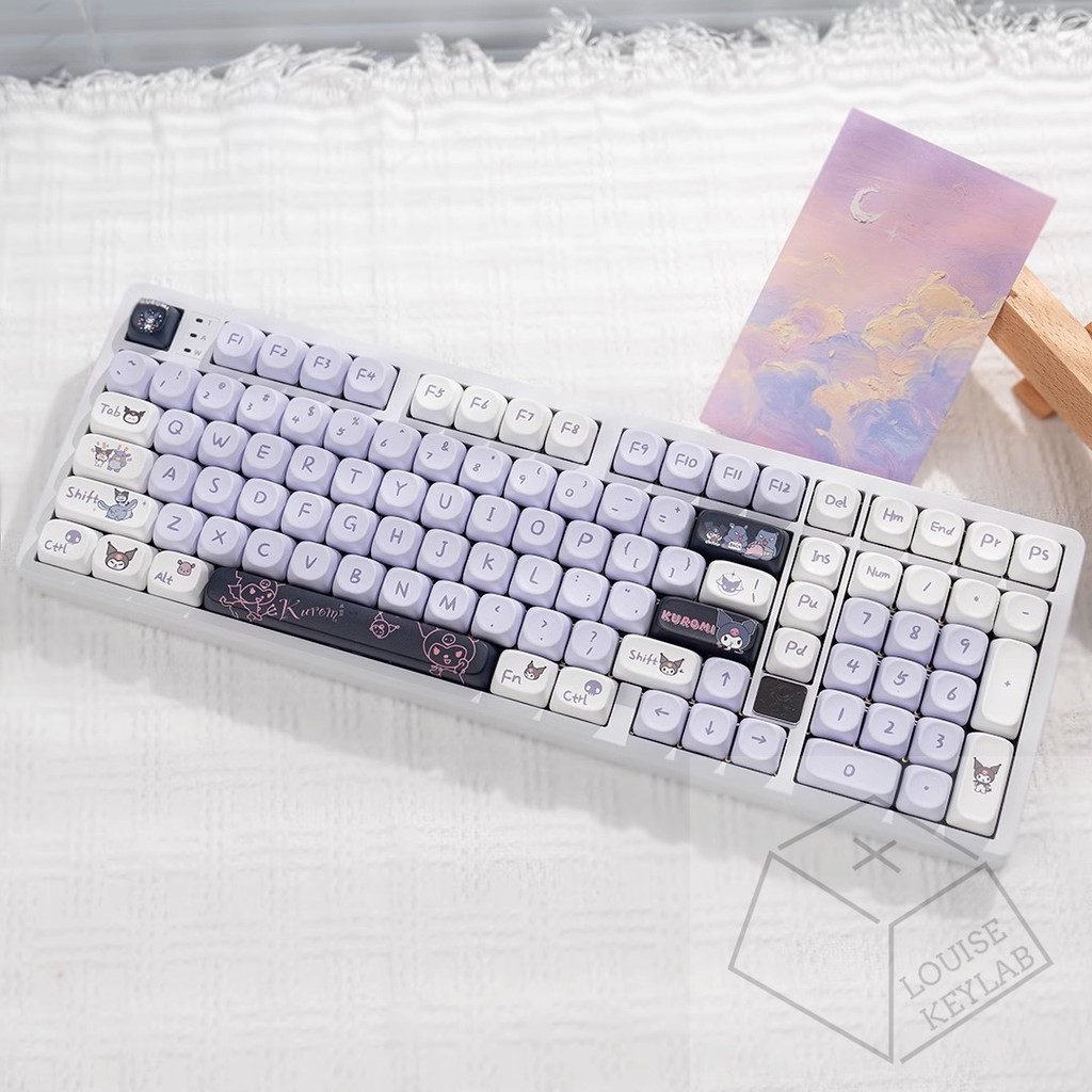 Jual Keycaps PBT Kuromi Sanrio 144Keys MOA Profile Mechanical Keyboard ...