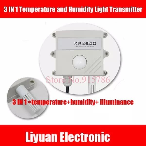 Jual 3 IN 1 Temperature Humidity Light Transmitter Lux Meter 4-20mA ...