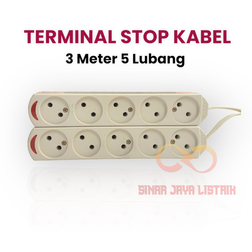 Jual DEXTA Stop Kontak Listrik Gepeng 3 Meter 5 lubang Full SNI ...