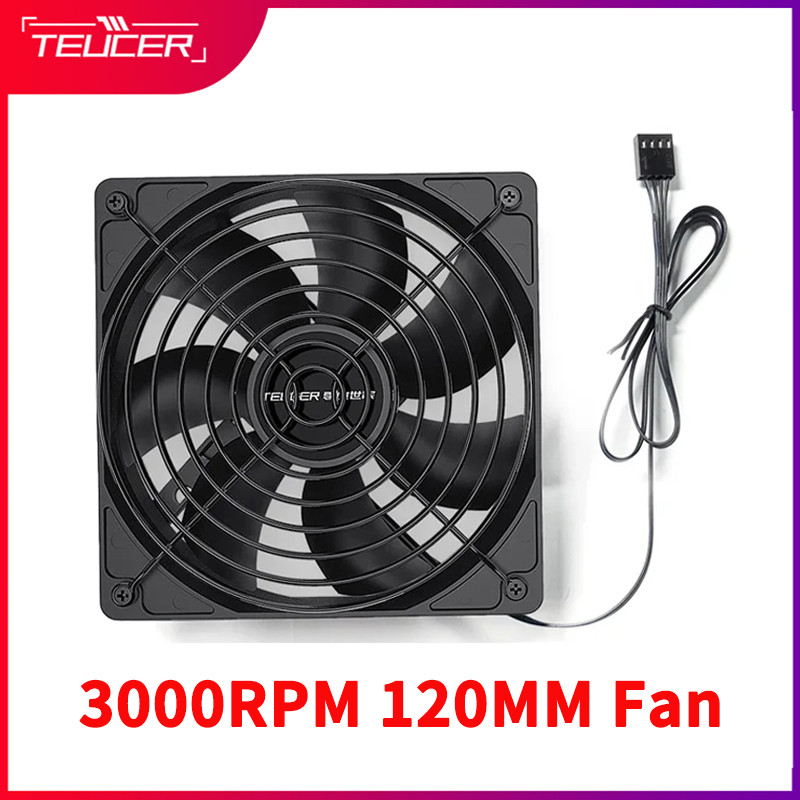 Jual TEUCER High Speed 3000RPM 4 Pin 12cm Case Fan 120mm Case Cooling ...