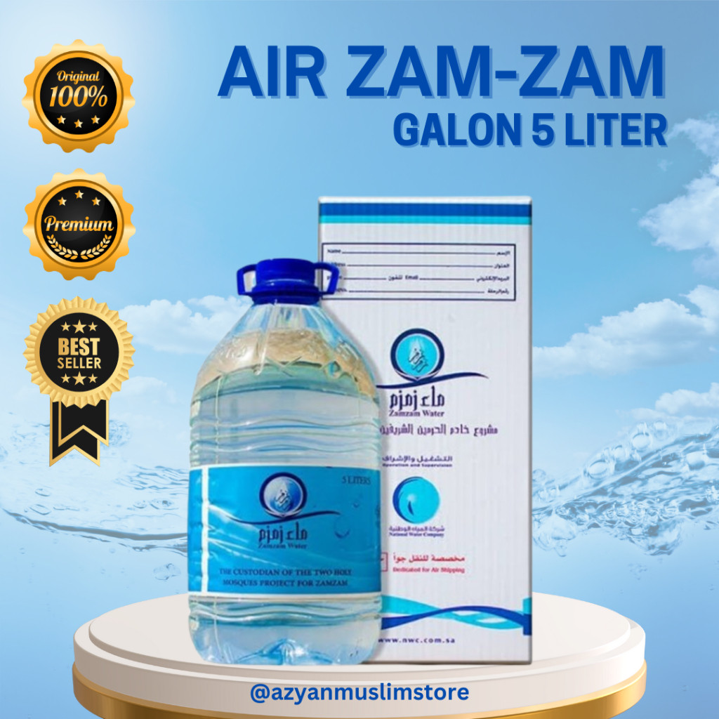 Jual Air Zam Zam Kemasan Galon 5 Liter Dengan Box/Zam Zam Asli Tanpa Campuran | Shopee Indonesia