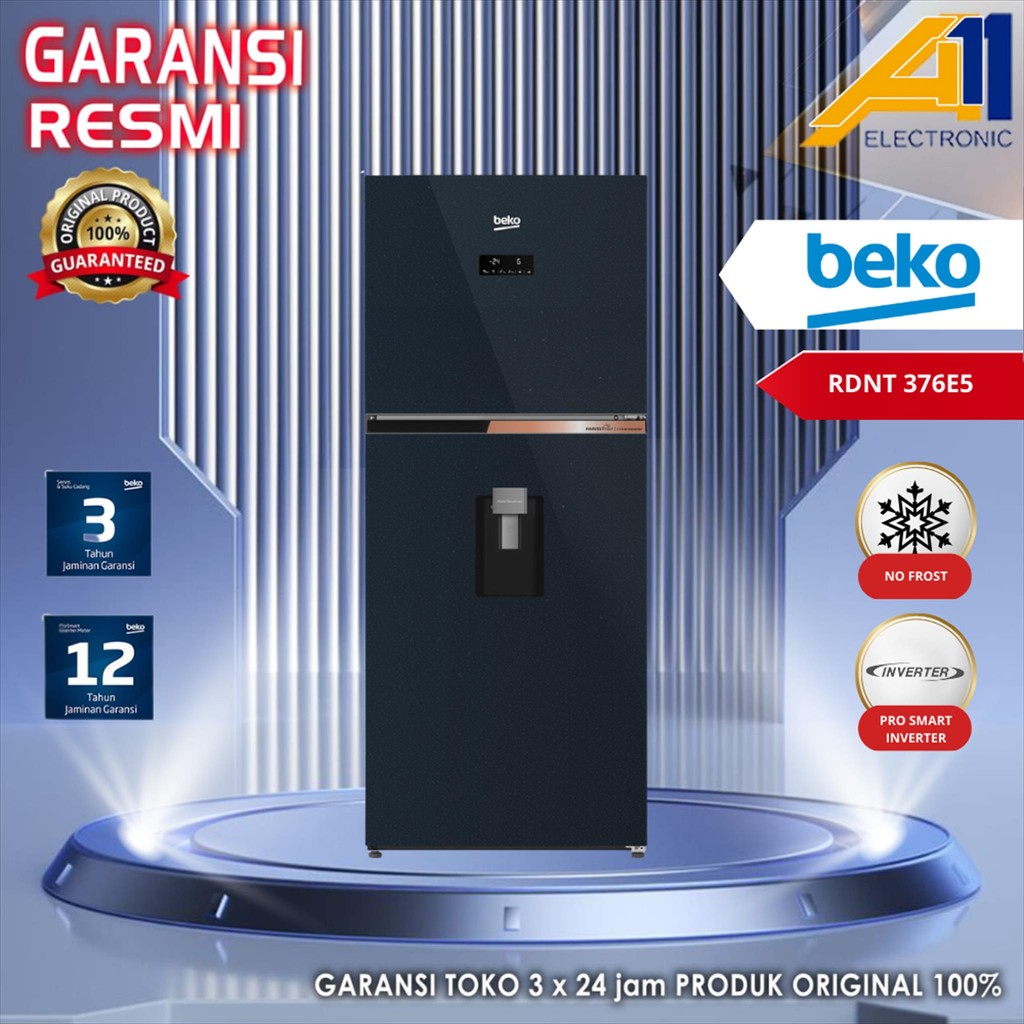 Jual BEKO Kulkas RDNT 376E50VDUGBL 2 Pintu With Dispenser Air 375 Liter ...