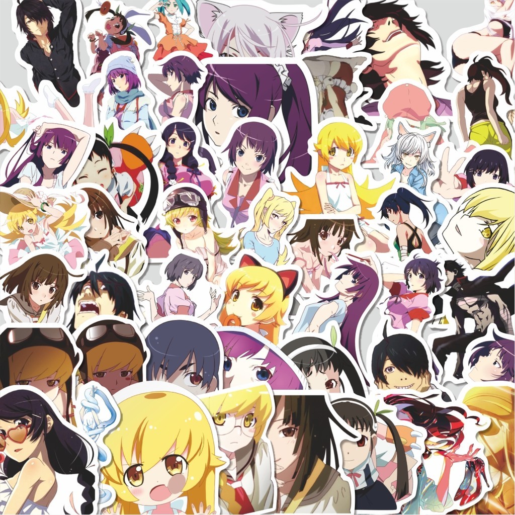 Jual Stiker Cutting Pack Stiker Anime Monogatari Series Isi 100Pcs ...