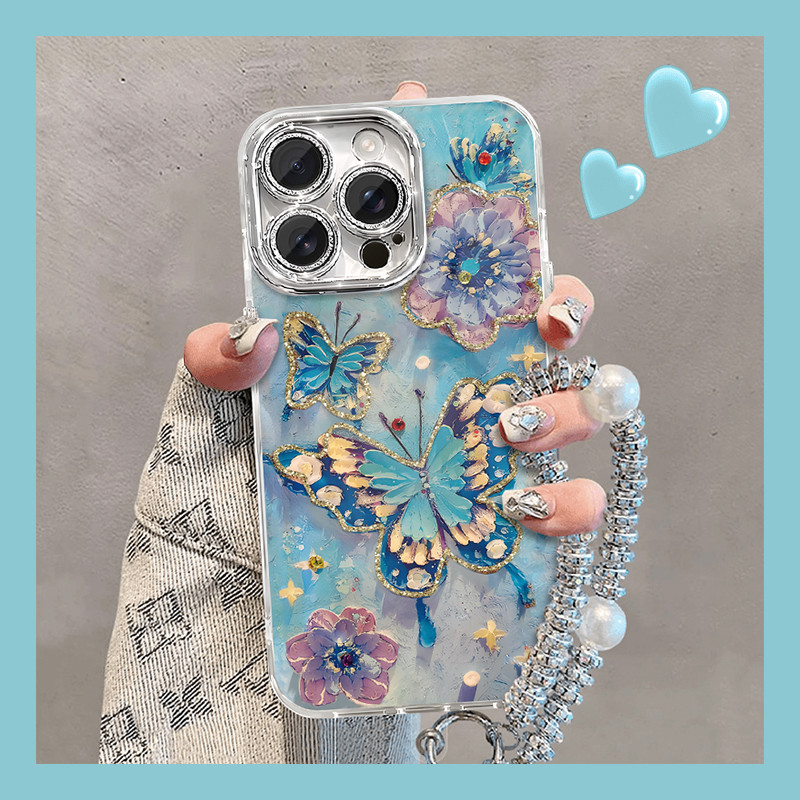 Jual Kupu-kupu biru pastel minyak Case Cocok untuk iphone ip11 ip11Pro ...