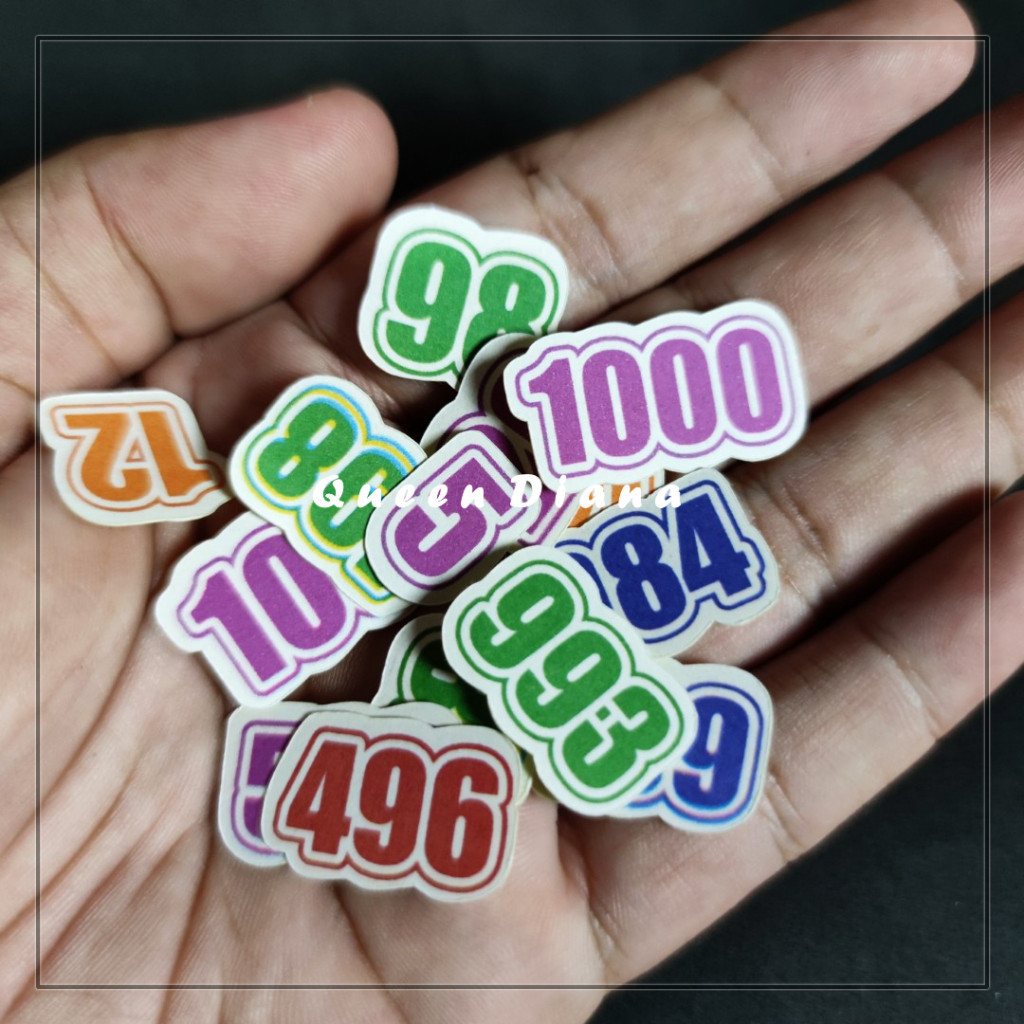 Jual STIKER ANGKA 1-1000 CUTE UNTUK BELAJAR DAN KREASI ANAK2 ISI 100 MINI PRINTING MURAH ...