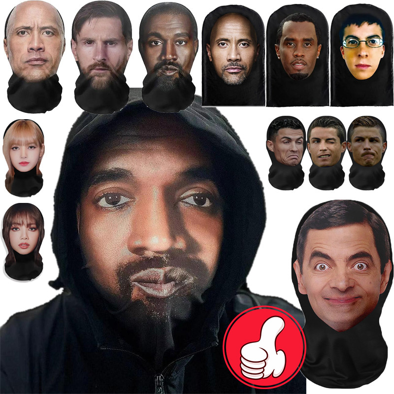 Jual 2025 NEW Interesting 3D Printed Funny Full Face Mask Celebrity ...
