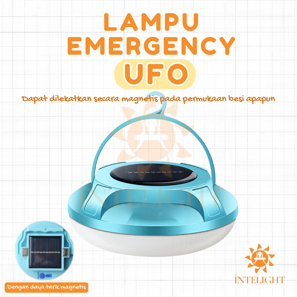 Jual [Intelight] [COD] Lampu Emergency Lampu Darurat UFO Gantung Solar Panel Camping Lampu ...