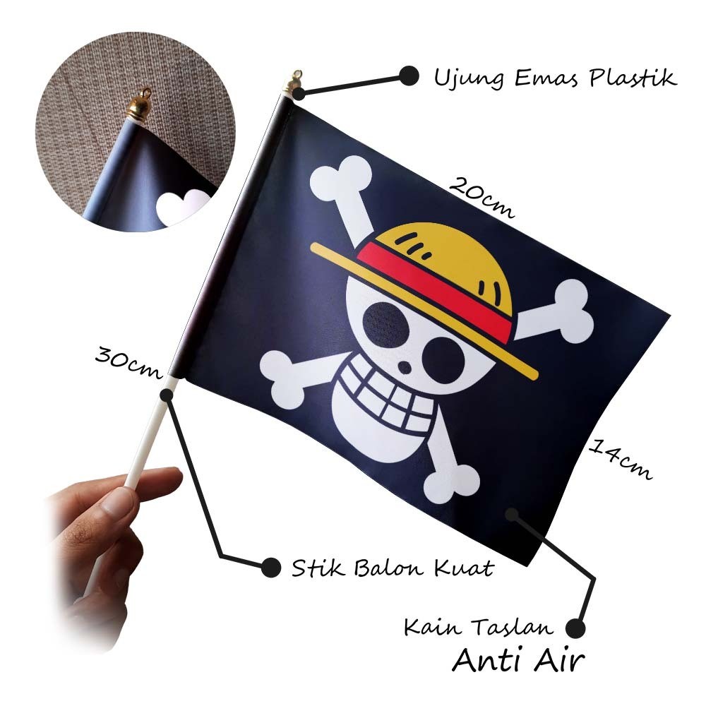Jual Bendera One Piece Kecil, Bendera Tangan Mugiwara Luffy | Shopee ...