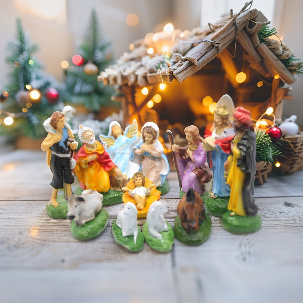Jual SET PATUNG NATAL 10 CM / DEKORASI PATUNG NATAL / PATUNG YESUS DAN ...
