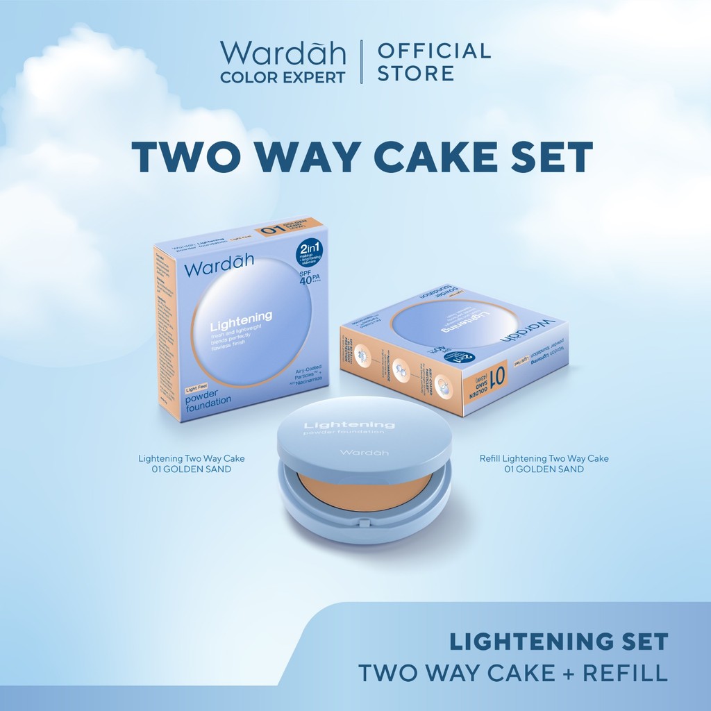 Jual [BUNDLE] WARDAH Lightening Powder Foundation Light Feel 12 g ...