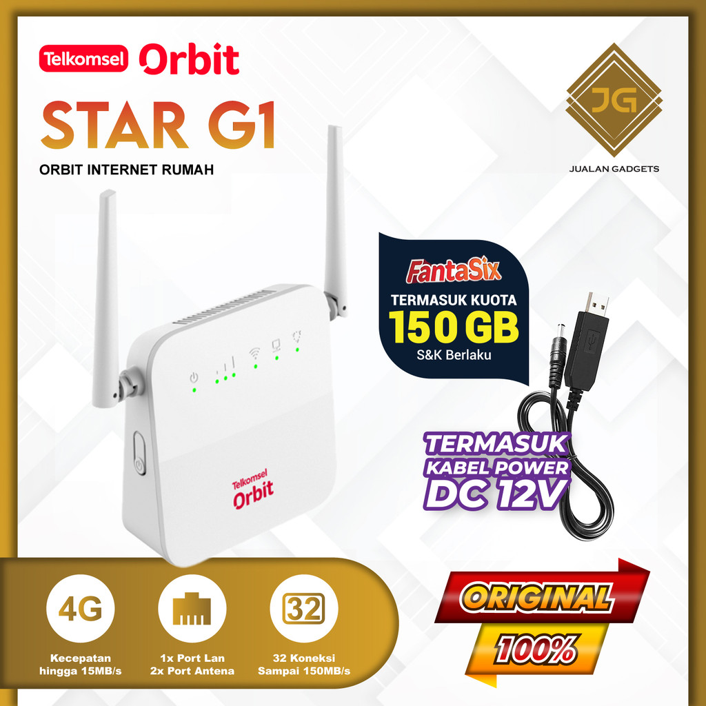 Jual Telkomsel Orbit Star G1 Modem Router Wifi 4G Free Kuota Garansi ...