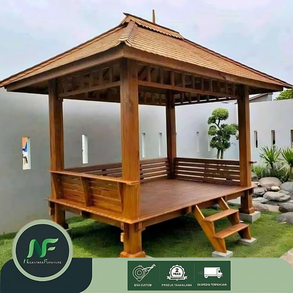 Jual GAZEBO KAYU GAZEBO MINIMALIS GAZEBO JATI GAZEBO TAMAN 200x200 ...