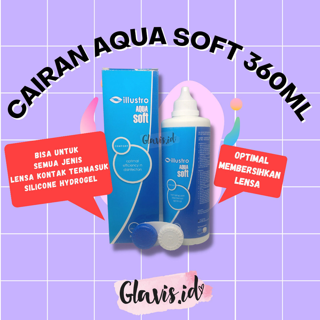 Jual Aqua Soft 350ml Cairan Softlens aquasoft Illustro Pembersih ...