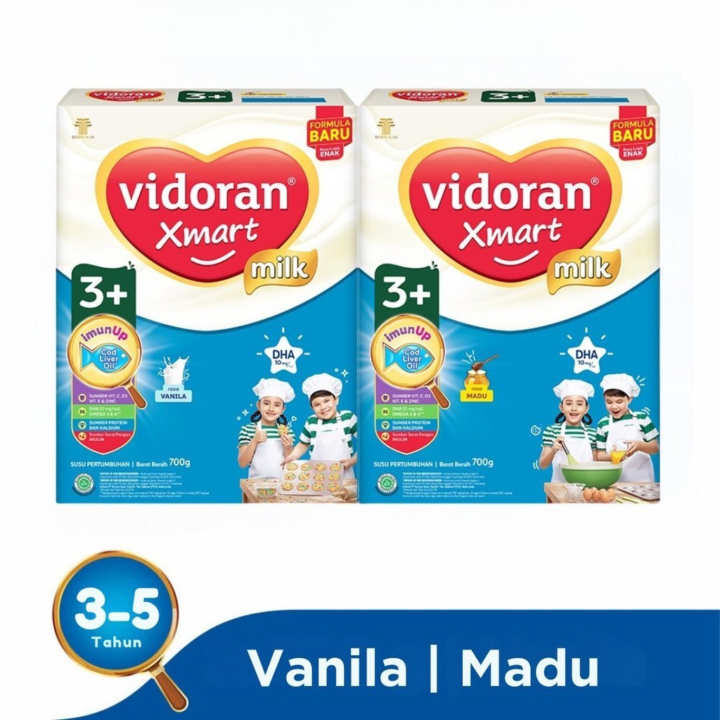 Jual Vidoran Xmart Smart 3+ Imun Up Vanila Madu 350gr Susu Formula ...
