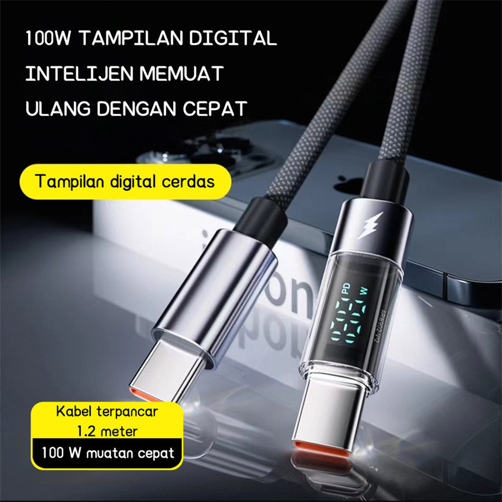 Jual Kabel Data Type-C Automatic Power-Off Charging Type C to Type C PD ...