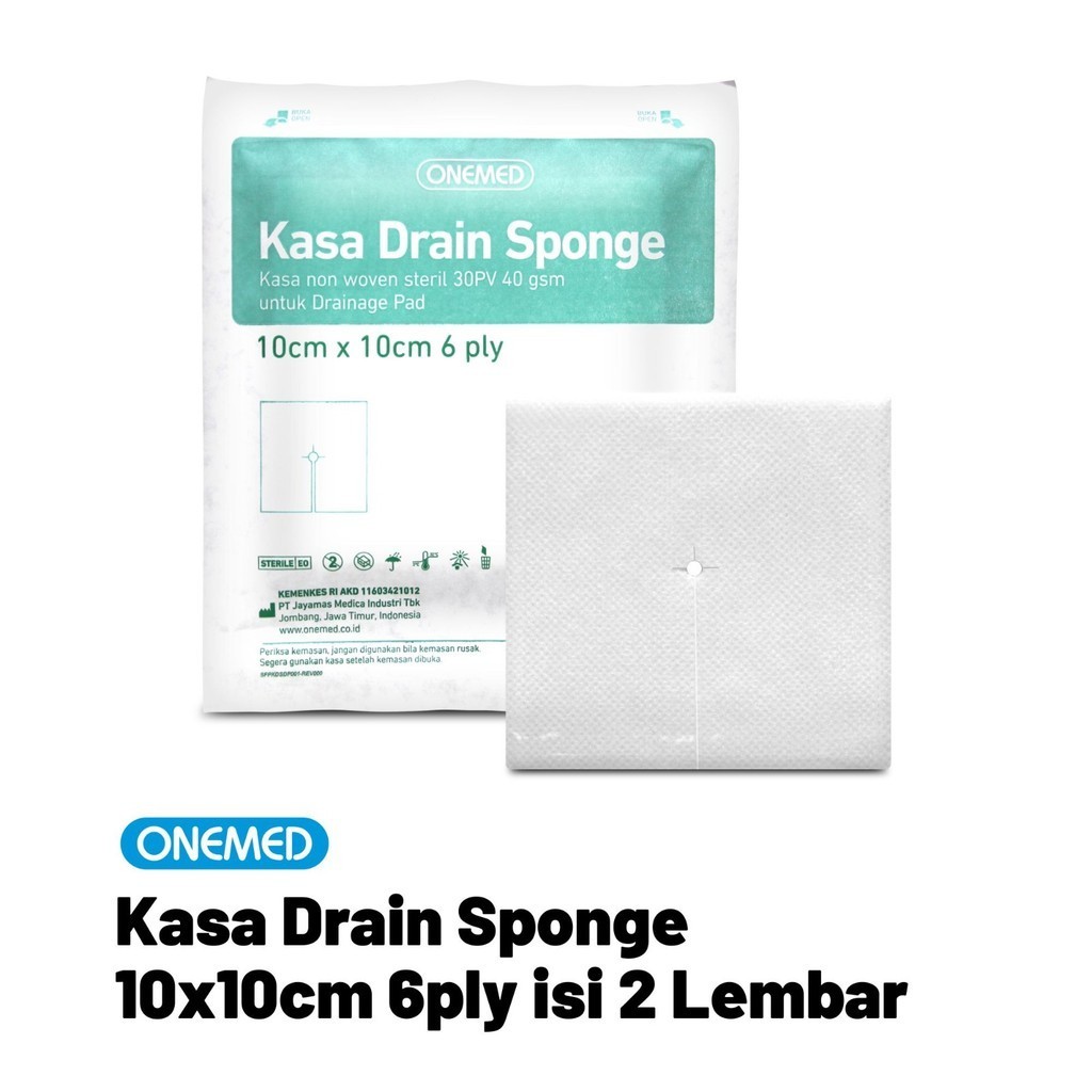 Jual ONEMED Kasa Drain Sponge 10 x 10cm 6 ply Pouch Isi 2 Lembar OS ...