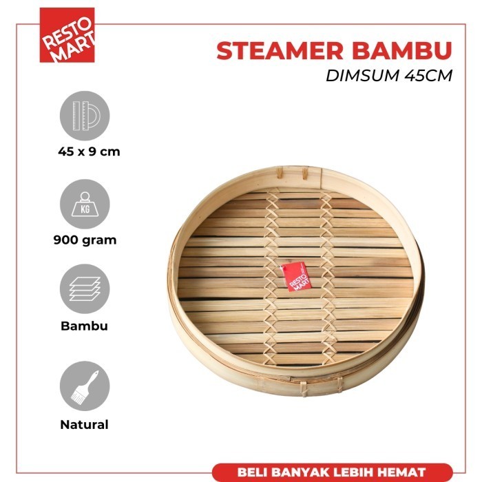 Jual Klakat Bambu Dimsum / Bamboo Steamer 45 cm RESTOMART Bambu ...
