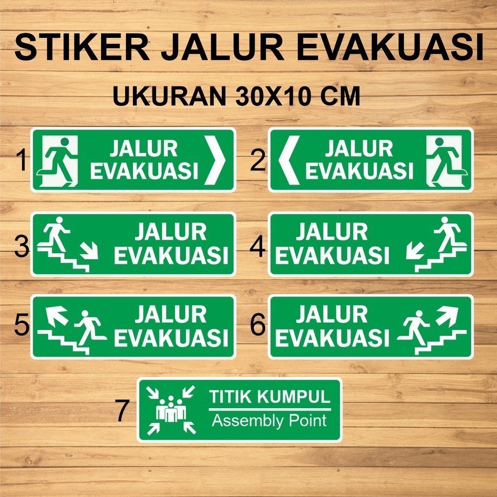 Jual STIKER Kantor EXIT, PENUNJUK ARAH JALAN KELUAR, JALUR EVAKUASI ...