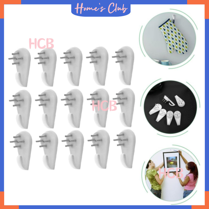Jual HCB Wall Hook Kaitan Paku Bingkai / Paku Tempel Dinding Tanpa Bor ...