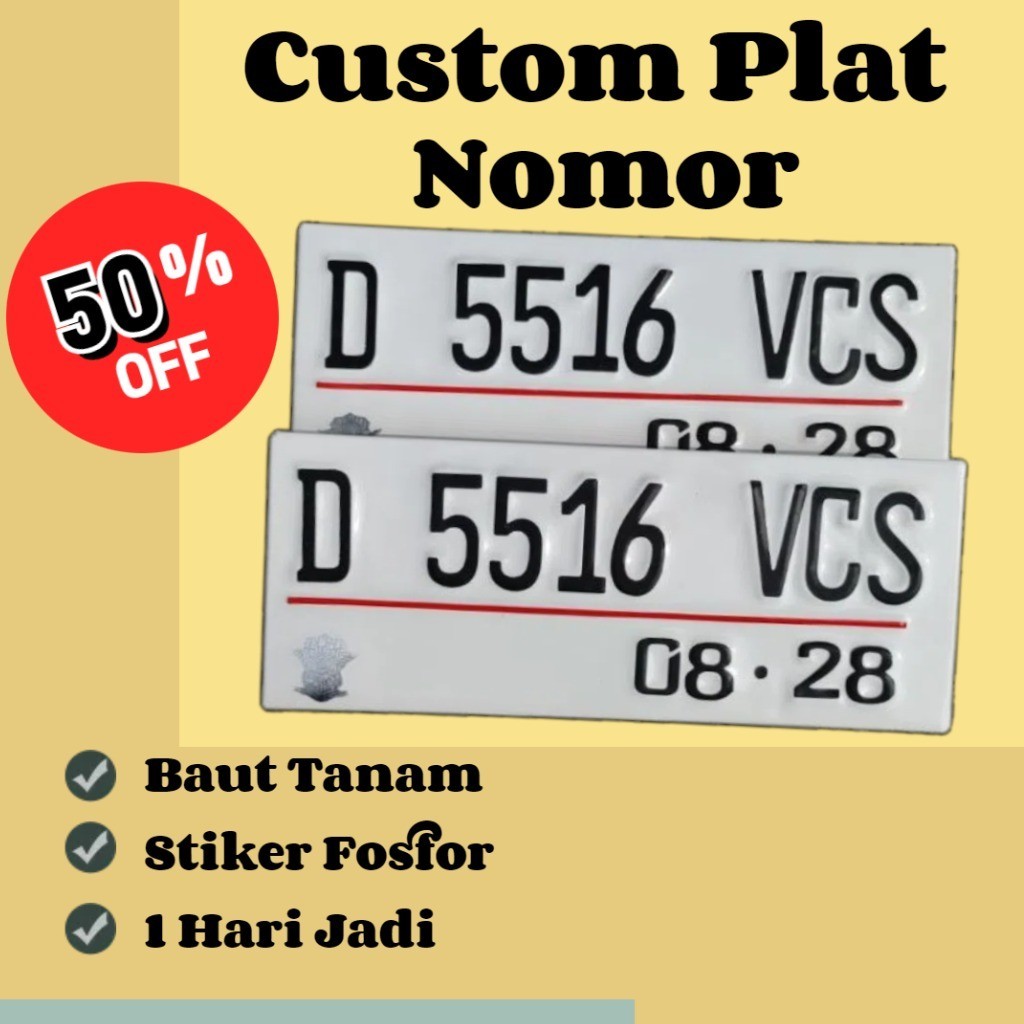 Jual Variasi motor CUSTOM Stiker PLAT NOMOR baut tanam FREE LIST STIKER ...