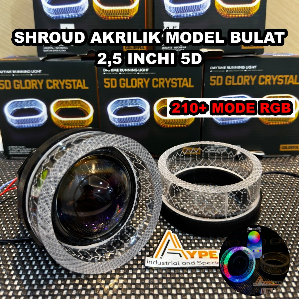 Jual AZ53ER Premium Shroud Bmw bulat sport Akrilik 5D Ring Crystal RGB ...