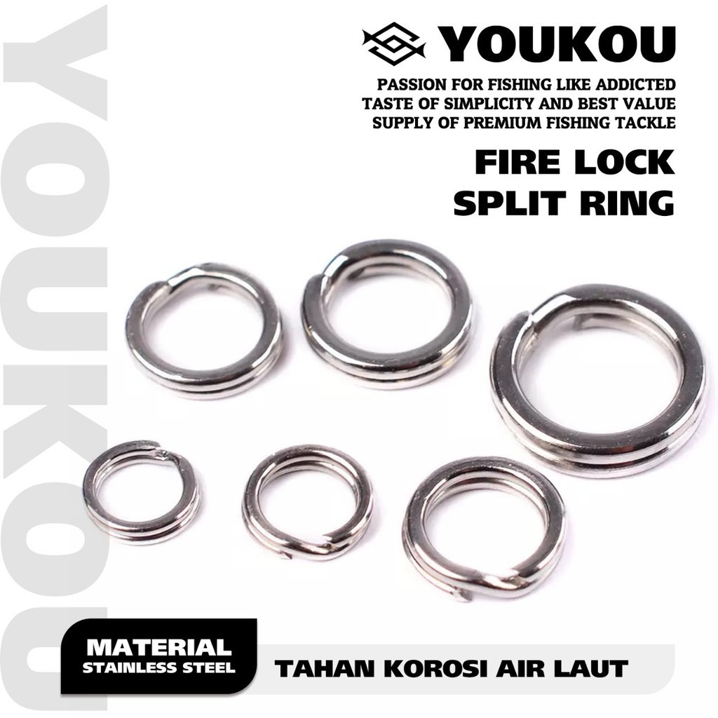 Jual YOUKOU - Split Ring Solid Ring Konektor Umpan Pancing Bahan Stainless Steel Anti Karat ...