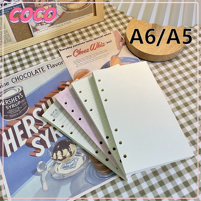 Jual Inti pengganti buku catatan kertas lepas warna buku catatan 6 lubang A6/A5 Garis kosong ...