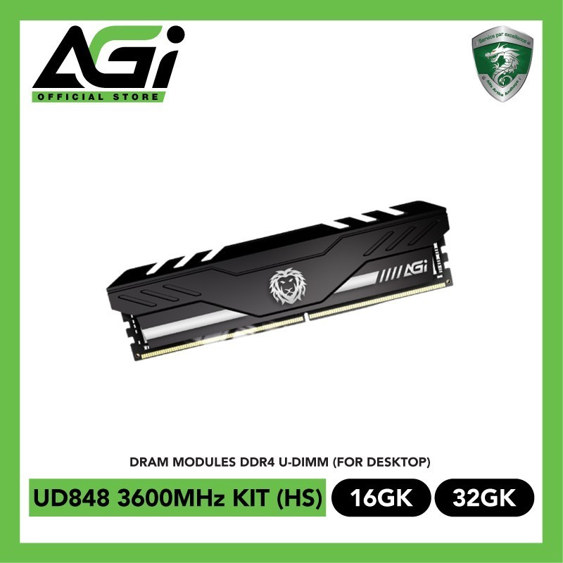 Jual AGI UD848 / UD-848 Memory RAM DDR4 3600MHz 8GB 16GB 2x8 2x16 Kit ...