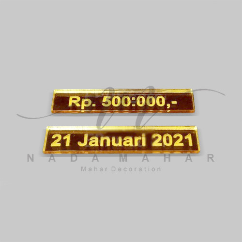 Jual Akrilik CUSTOM GRAFIR TANGGAL atau NOMINAL Akrilik Mirror Gold ...