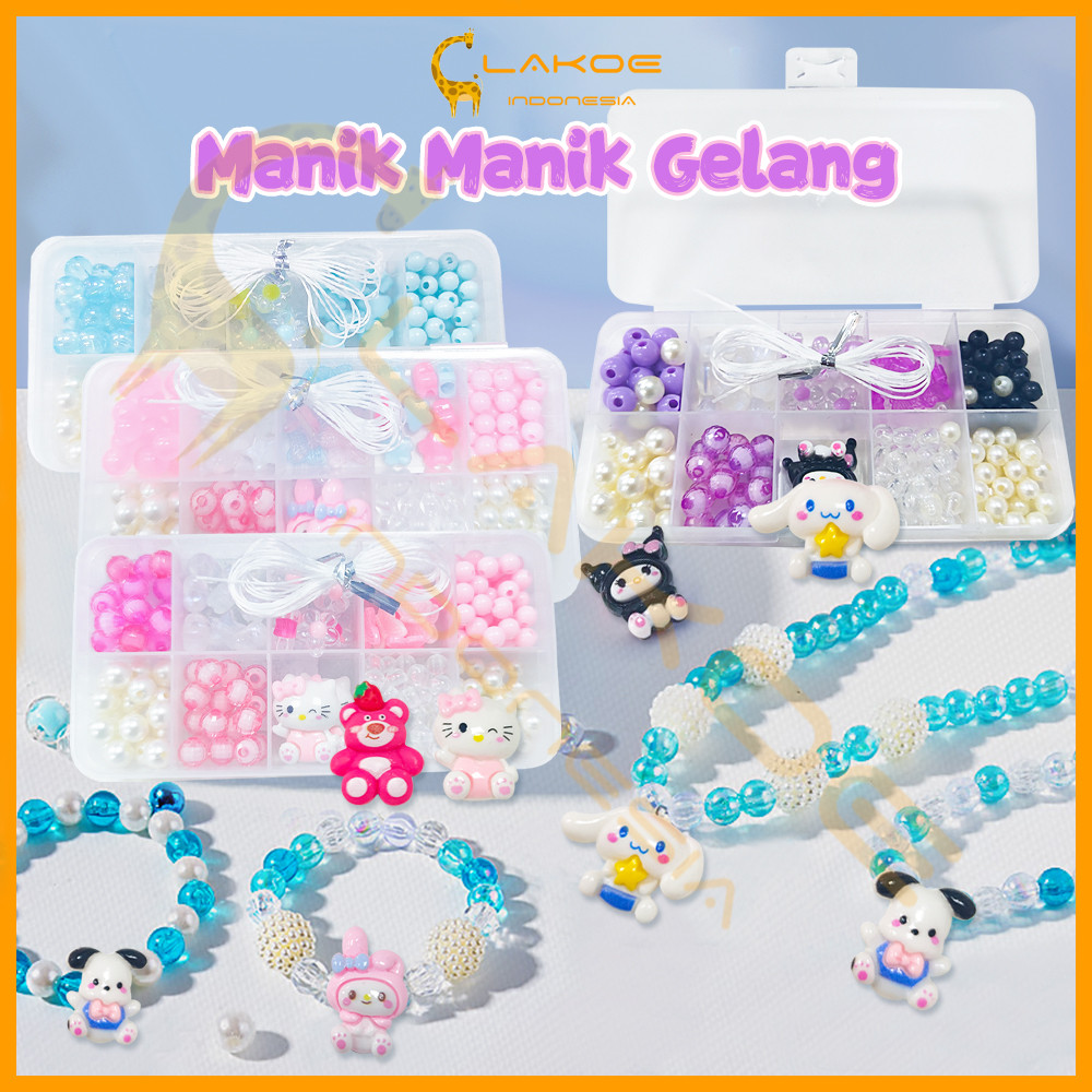 Jual LAKOE Sanrio Paket Diy Meronce Manik Manik Set Diy Gelang Manik ...