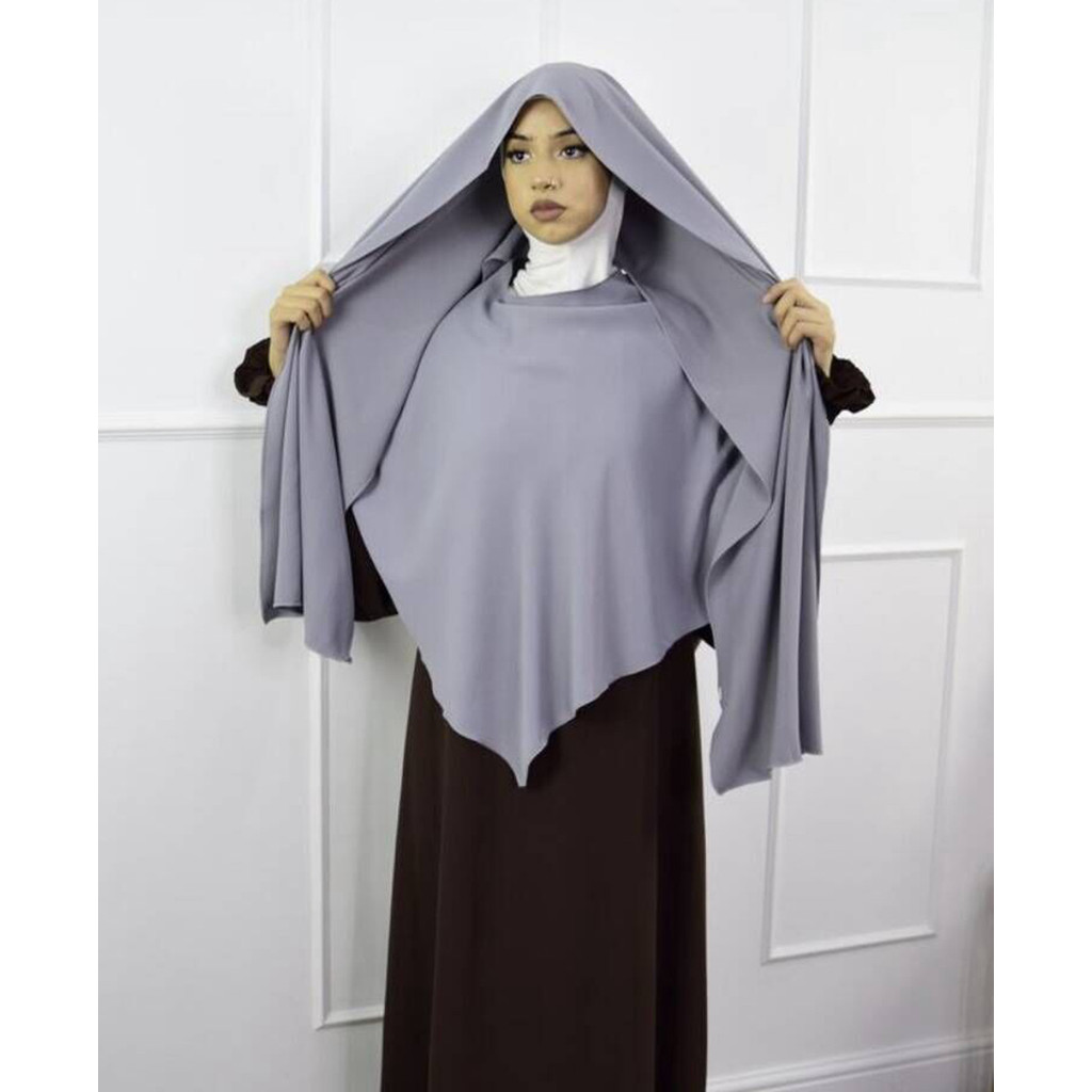 Jual Khimar Cape with Niqab Straps Eid Ramadan Eid Femmes Crepe ...