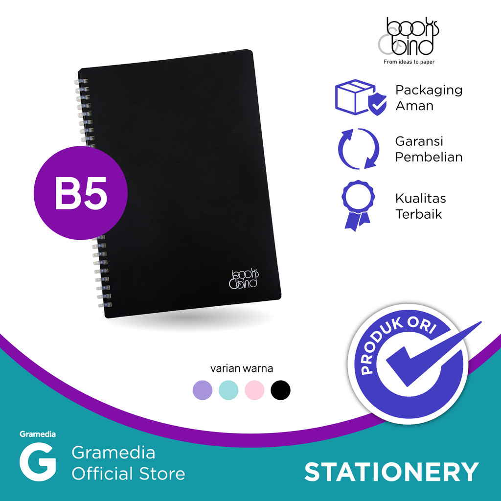 Jual BOOKS&BIND SOFT SPIRAL NOTEBOOK PP B5 BLACK | Shopee Indonesia