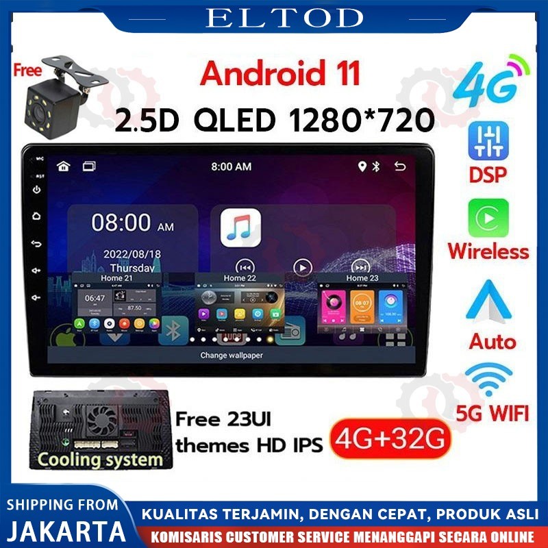 Jual 【with kipas pendingin】 4G+32G IPS Screen Head Unit 7/9/10 Inch Car Android 13 Navigasi ...