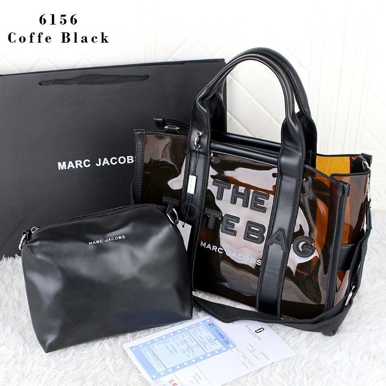 Jual TAS MJ JELLY TRANSPARAN THE TOTE BAG PREMIUM 6156 (FREE PAPERBAG ...