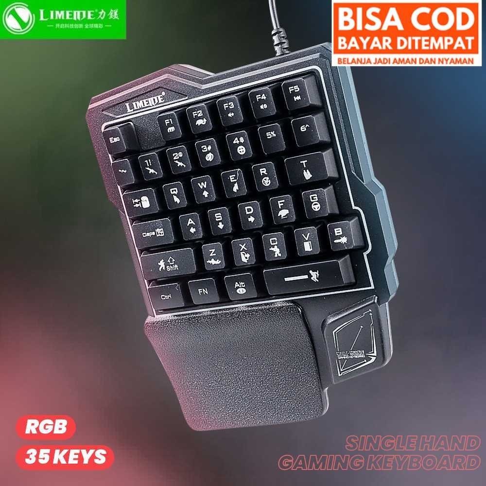 Jual [14-COD] LIMEIDE Single Hand Gaming Keyboard RGB 35 Keys Wired - GK103 | Shopee Indonesia
