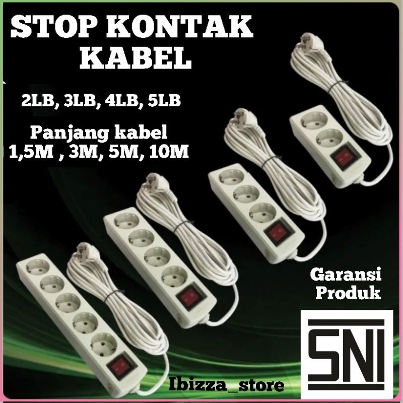Jual Stop Kontak Terminal Colokan Listrik 2 3 4 5 Lubang Panjang Kabel 1,5 / 3 / 5 / 10 M Meter ...