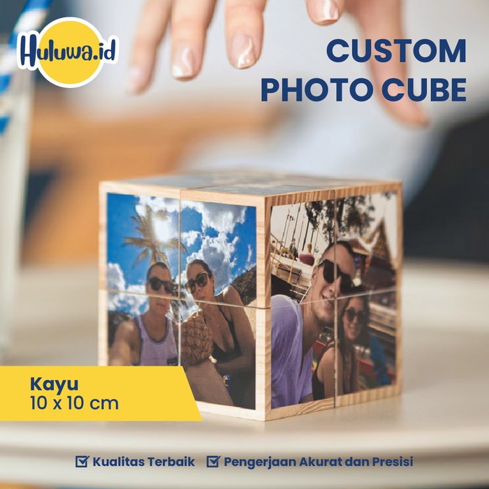 Jual Wooden Custom Photo Cube / Hadiah Unik Anniversary / Frame Foto ...