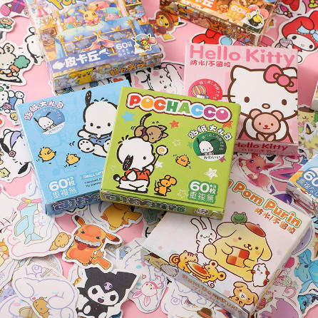Jual 60 PCS STICKER BOX CARTOON Purple Monster Pink Bunny Dog Pachaa ...
